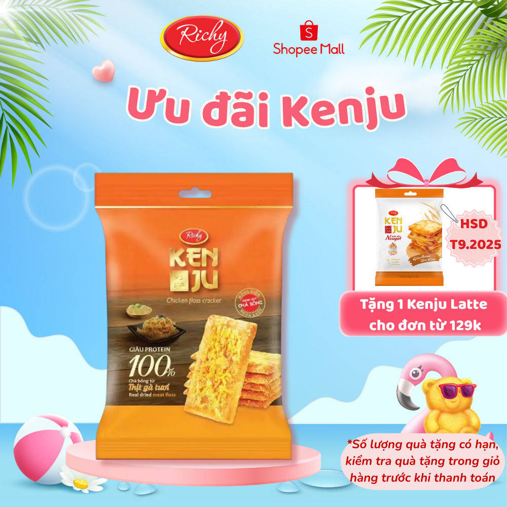 [TẶNG KENJU LATTE DATE T9.2025 ĐƠN 129K] Bánh quy Richy Kenju chà bông ...