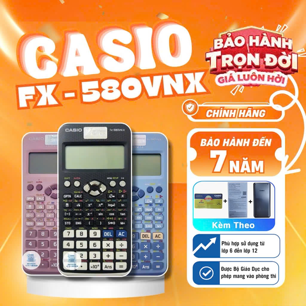 Máy tính CASIO Fx-580VN X Thế Hệ Mới ( Màu Hồng )- Máy Tính Giá Rẻ ...