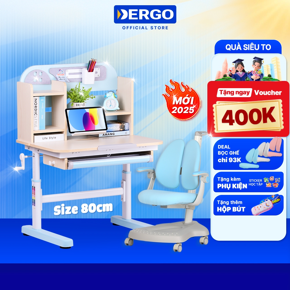 [Mới 2025 - Voucher 400K] Bộ Bàn Học Sinh DERGO LEO E80 Bàn Học Cho Bé ...
