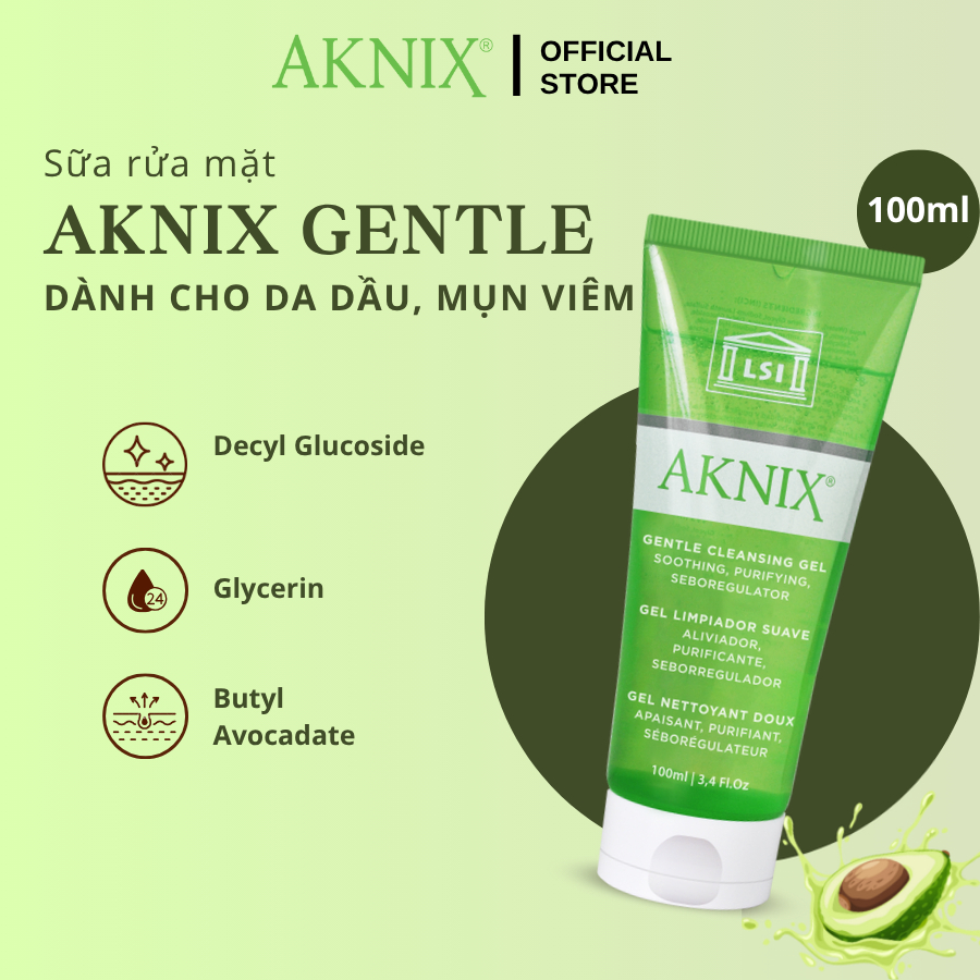 Sữa Rửa Mặt AKNIX Cho Da Dầu, Da Nhạy Cảm, Mụn Viêm - GENTLE CLEANSING ...