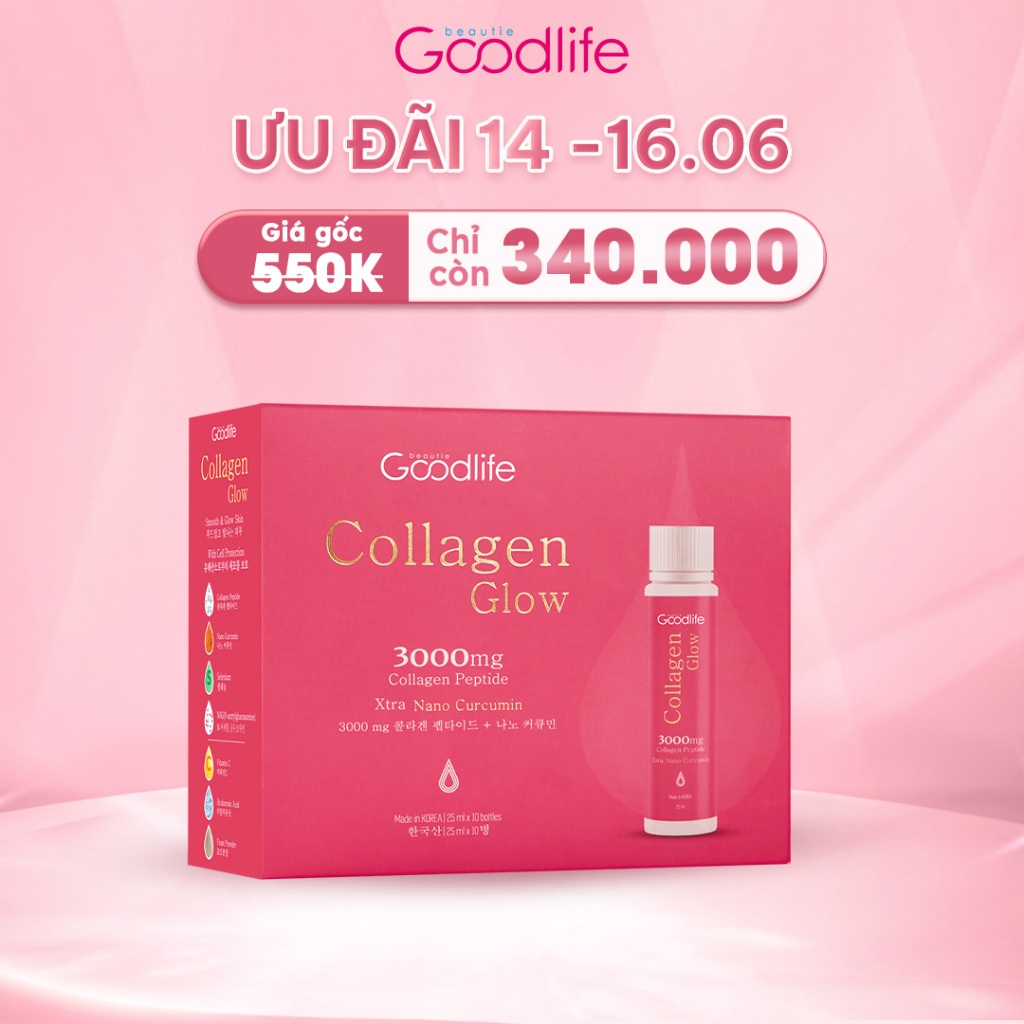 Nước uống GOODLIFE COLLAGEN GLOW 3000mg Vitamin C đẹp da chống lão hóa ...