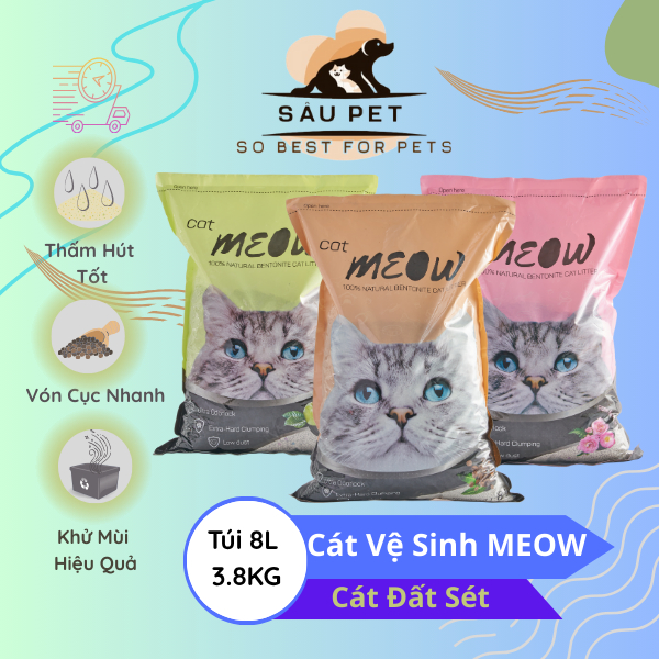 Cát vệ sinh cho mèo Cát mèo Cat meow đất sét 8L~3.8KG | Shopee Việt Nam