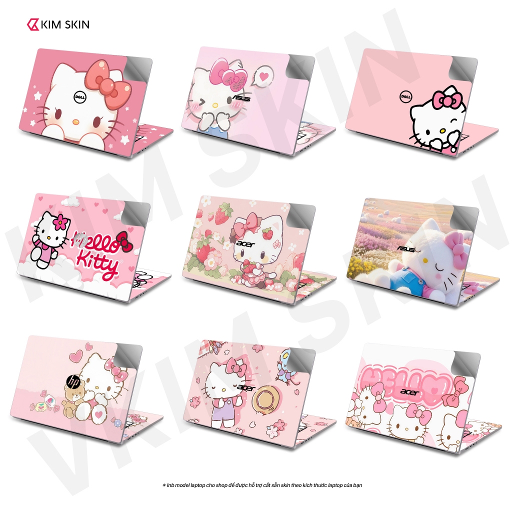 Skin Laptop 15 Mẫu Hello Kitty - Decal Dán cho Dell, Hp, Asus, Lenovo, Acer, MSI, Surface,Vaio ...