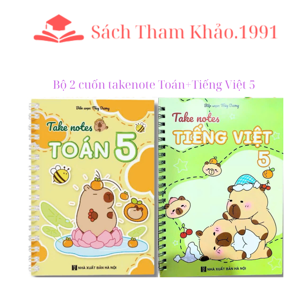 Bộ 2 Cuốn Sổ giấy lò xo Take note Toán+Tiềng Việt 5(Khổ A5- Phiên bản ...