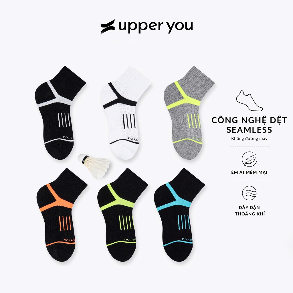 Tất Vớ Nam Cầu Lông Chạy Bộ 3-21Km Cotton Cổ Trung Upper You Co Giãn ...
