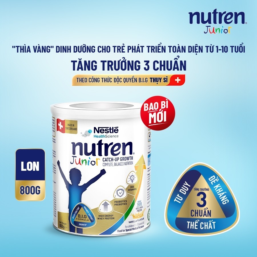 Sữa bột Nutren Junior 800gram sữa cao năng lượng dành cho trẻ suy dinh ...