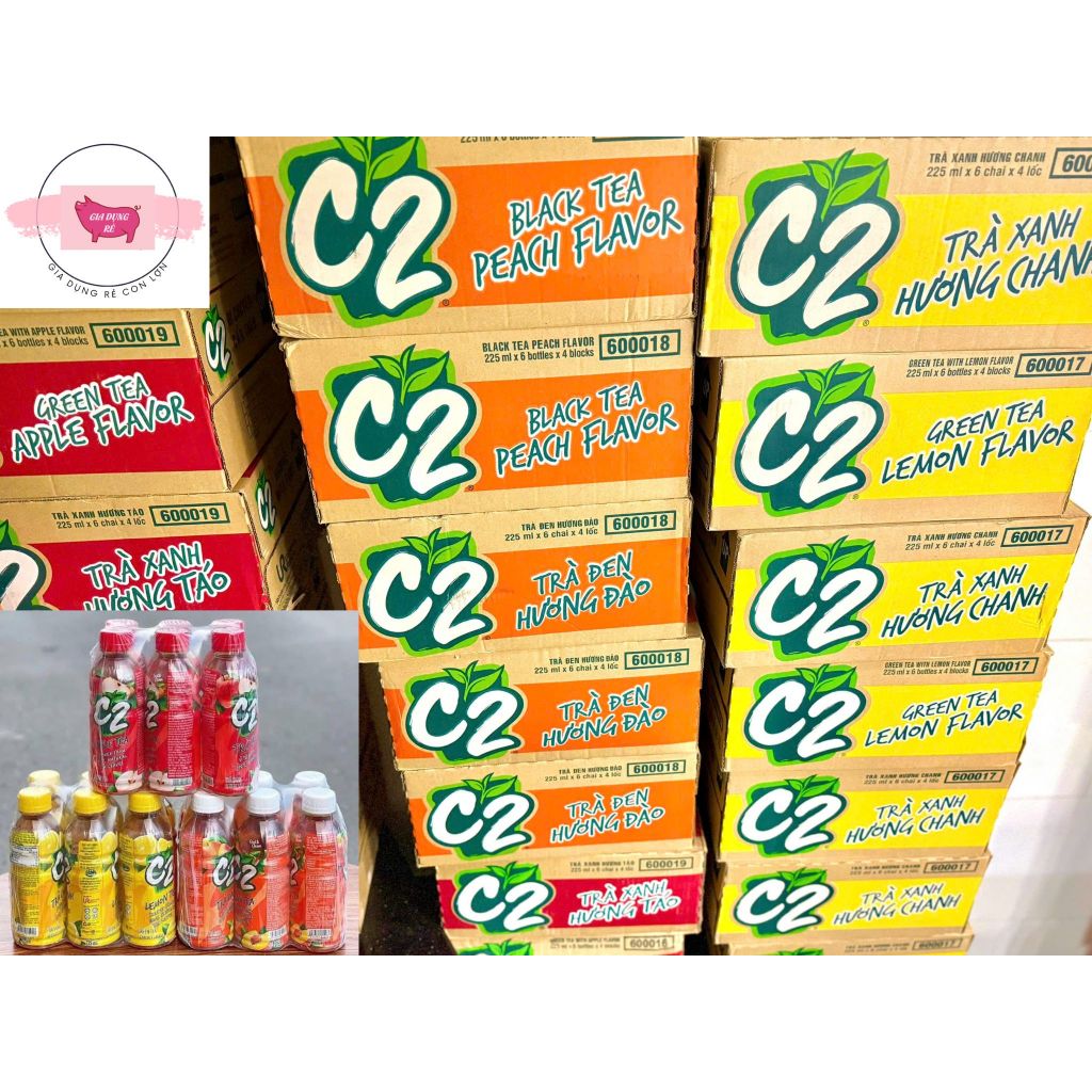 [Hỏa Tốc 1h HCM] Thùng 24 Chai Trà Xanh C2 225ml thanh mát giải khát ...