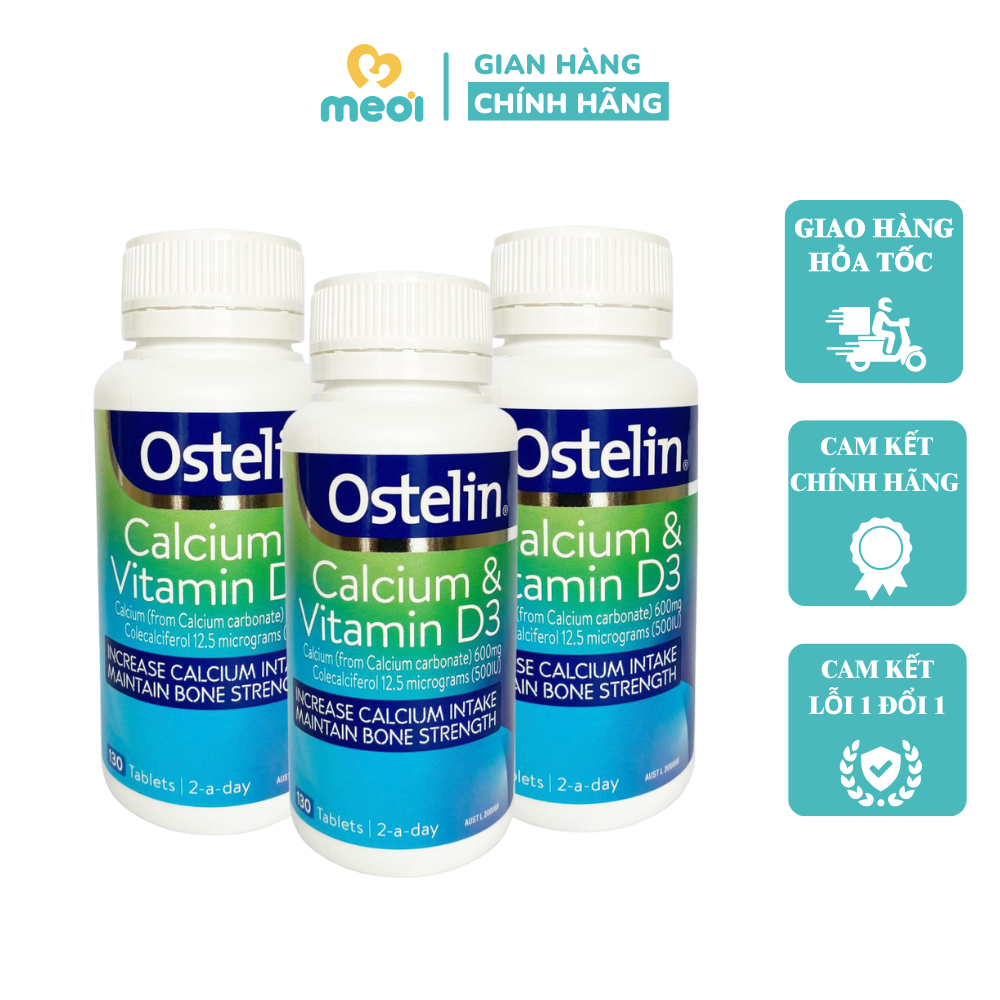 Canxi bầu Ostelin Calcium & Vitamin D3 bổ sung Canxi cho mẹ bầu và mẹ sau sinh - Hộp 130 viên ...