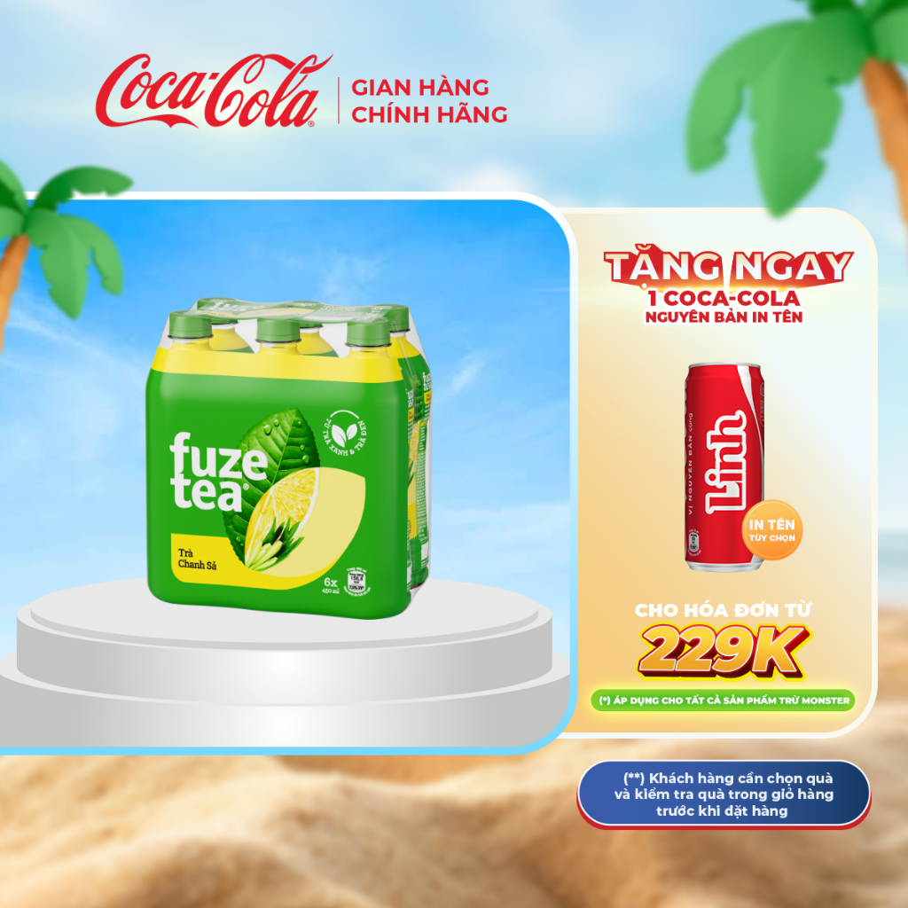 Lốc 6 Chai Trà Chanh Sả Fuze Tea (450ml/Chai) Coca-Cola Official Store ...