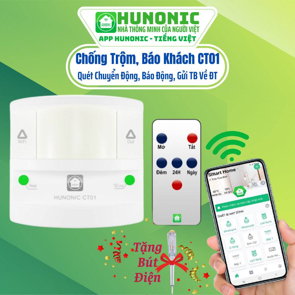 Thiết Bị Chống Trộm Và Báo Khách Đa Năng Hunonic CT01, Điều Khiển Thiết Bị Từ Xa Qua Điện Thoại ...