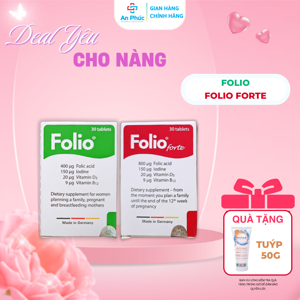 Viên Uống Folio Forte – Bổ Sung Axit Folic, Iod & Vitamin B12 Hỗ Trợ ...