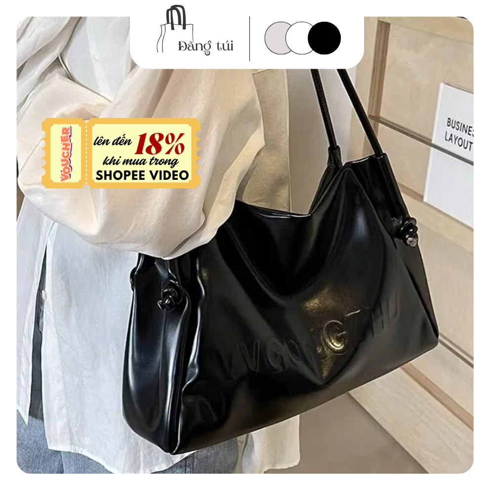 Túi Tote Đeo Vai Chất Liệu Da Trơn Siêu Xinh SIêu Mềm Mịn Phối Chữ Nổi Độc Đáo Trendy - DK082 ...
