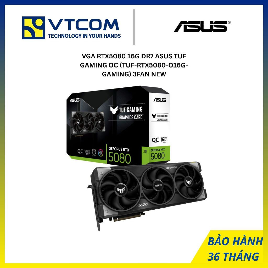 CARD MÀN HÌNH VGA RTX5080 16G DR7 ASUS TUF GAMING OC (TUF-RTX5080-O16G-GAMING) 3FAN NEW | Shopee ...