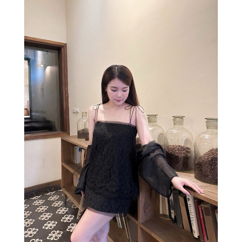 CIARA - Set Amee ren đen mềm (Áo + chân váy) | Shopee Việt Nam