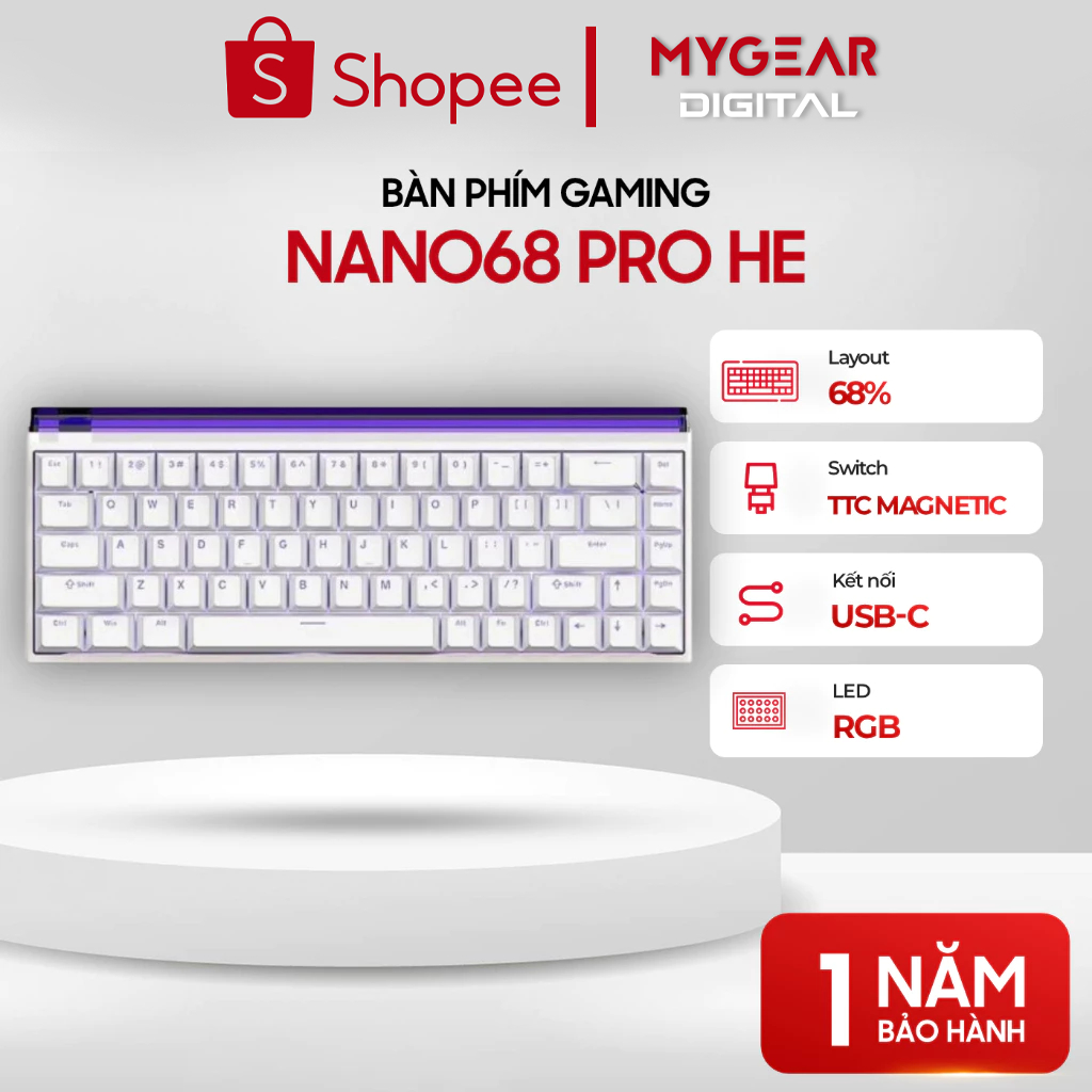 Bàn Phím Từ Tính Gaming VGN Madlion Nano 68 PRO HE RGB TTC Magnetic ...