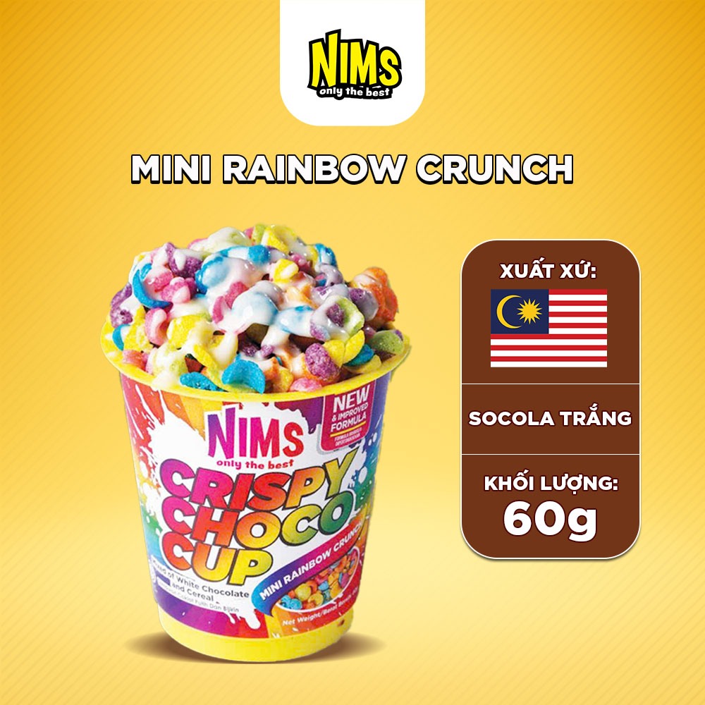 (HỦ NHỎ 60G) SOCOLA NIMS RAINBOW (CẦU VÒNG) GIÒN TAN CHẢY MALAYSIA ...