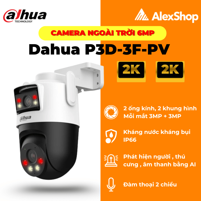 [6M-10M] Camera Dahua Picoo Dual 2 Mắt P3D-3F-PV (6M)/ P5D-5F-PV (10M) Ngoài Trời 2 Mắt | Shopee ...