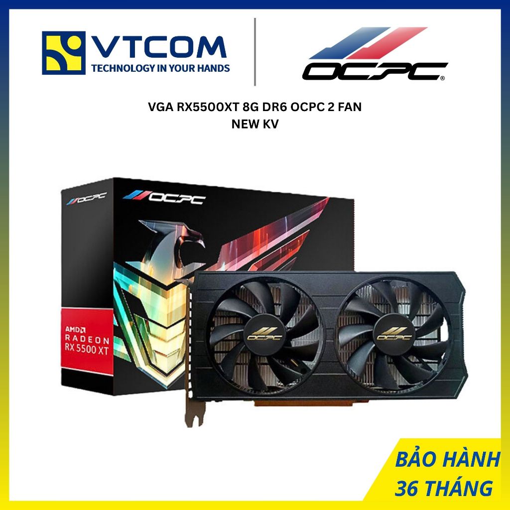 CARD MÀN HÌNH VGA RX5500XT 8G DR6 OCPC 2 FAN NEW KV | Shopee Việt Nam
