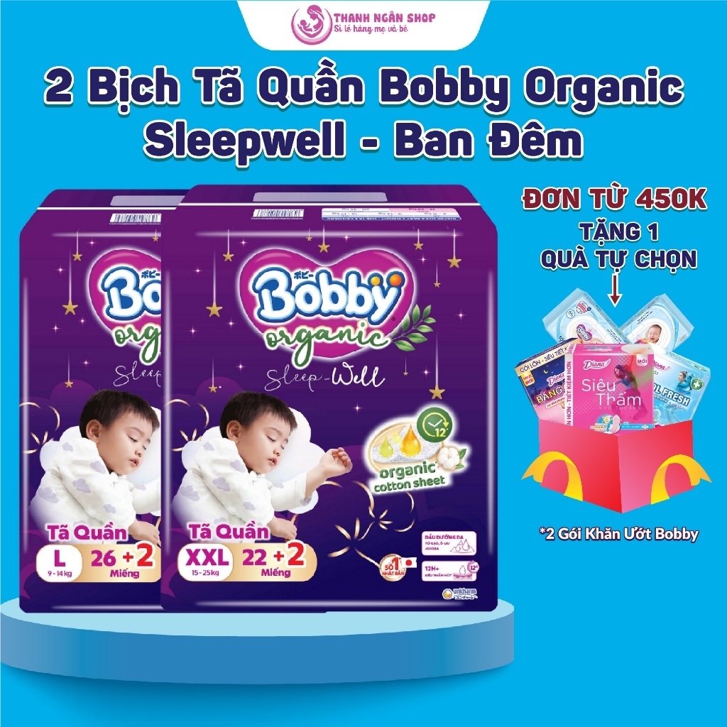Combo 2 Bịch BOBBY ORGANIC SLEEPWELL - Tã Quần Cao Cấp - Bobby Ban Đêm ...