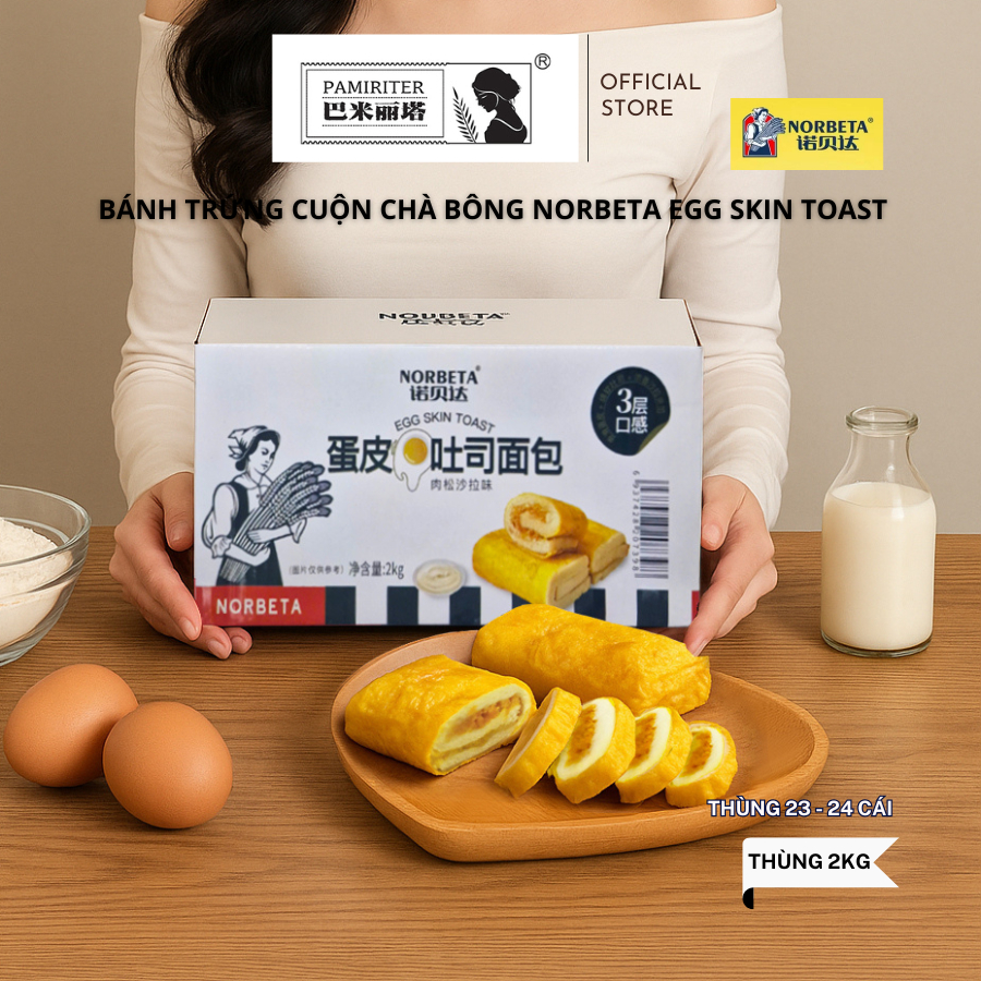 Bánh Trứng Cuộn Chà Bông Norbeta Egg Skin Toast Thùng 2kg Trung Quốc ...