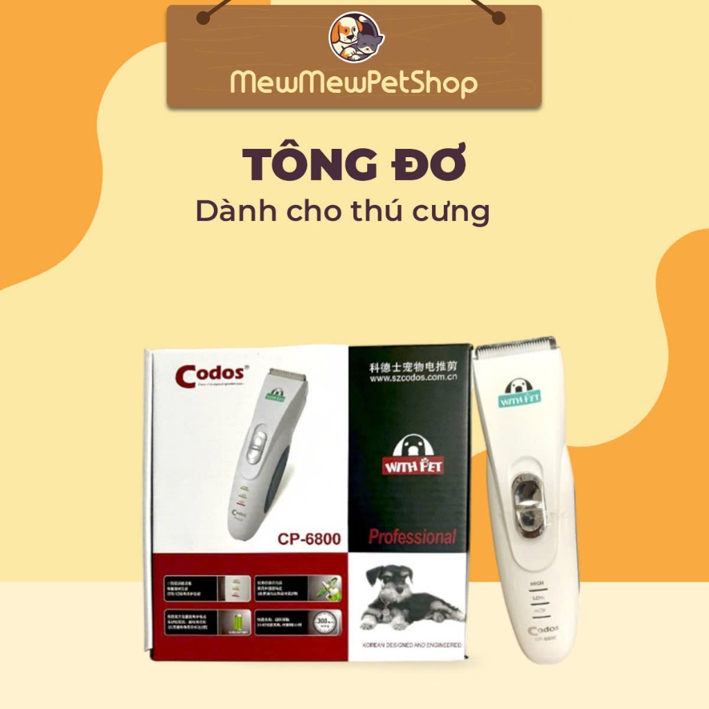 Tông đơ CODOS 6800 thế hệ mới cắt tỉa lông cho chó mèo - Mewmewpetshop ...
