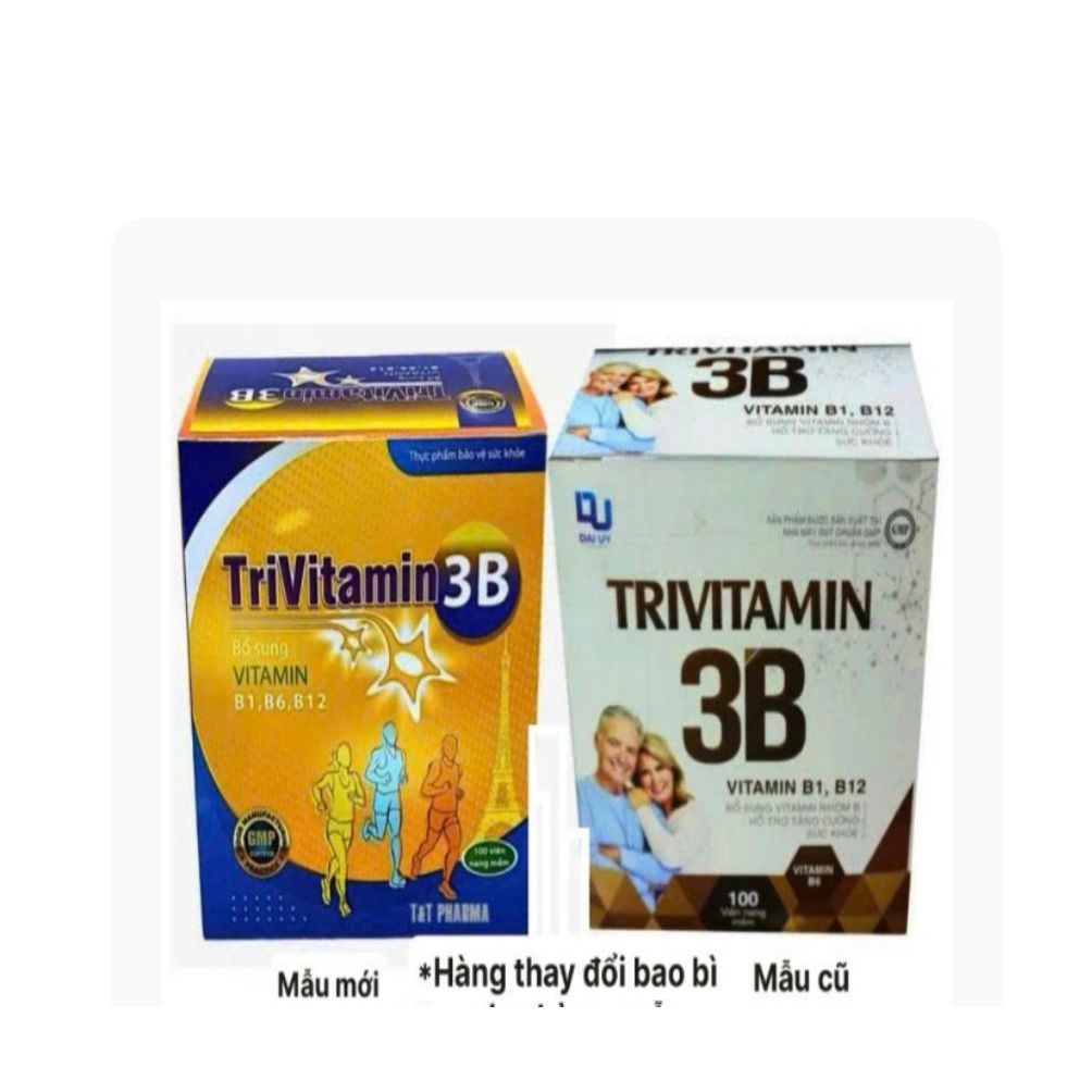 TRIVITAMIN 3B hộp 100 viên nang mềm ( mẫu mới ) - Bổ sung Vitamin nhóm B (B1 - B6 - B12) hỗ trợ ...