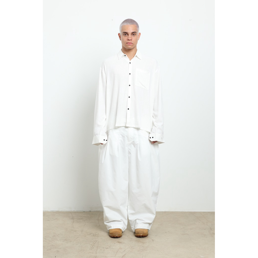 Áo Sơ Mi Linen STAVE LABEL Tay Dài Form Big Boxy | Trắng, Xanh Dương ...