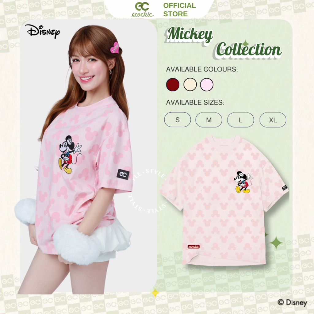 Áo Phông Oversize ECOCHIC x HÒA MINZY ICONIC MICKEY Chính Hãng Bản Quyền Disney MICKEY ...