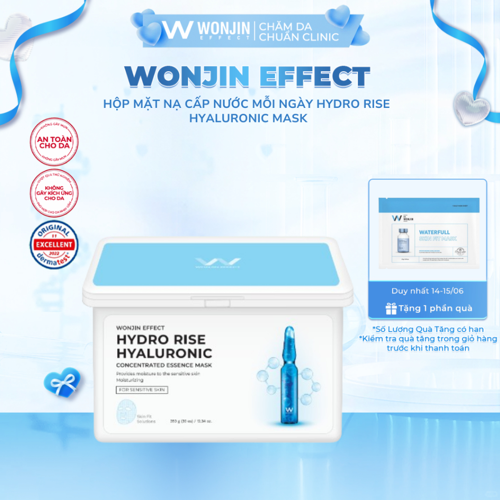 [Tặng 1 Mask WonJin] Hộp 30 Mặt nạ dịch truyền HA cấp nước dưỡng ẩm ...