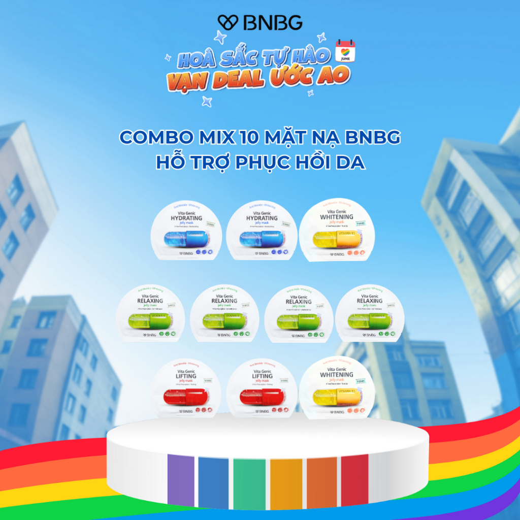 (KOL) Combo 10 Mặt Nạ BNBG Mix Hỗ Trợ Phục Hồi Da BNBG Vita Genic Jelly ...
