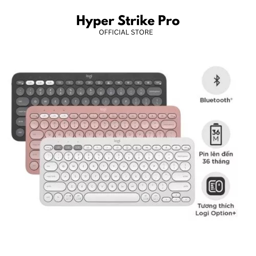 Bàn phím không dây Logitech K380 Pebble Keys 2– Kết nối Bluetooth 3 ...