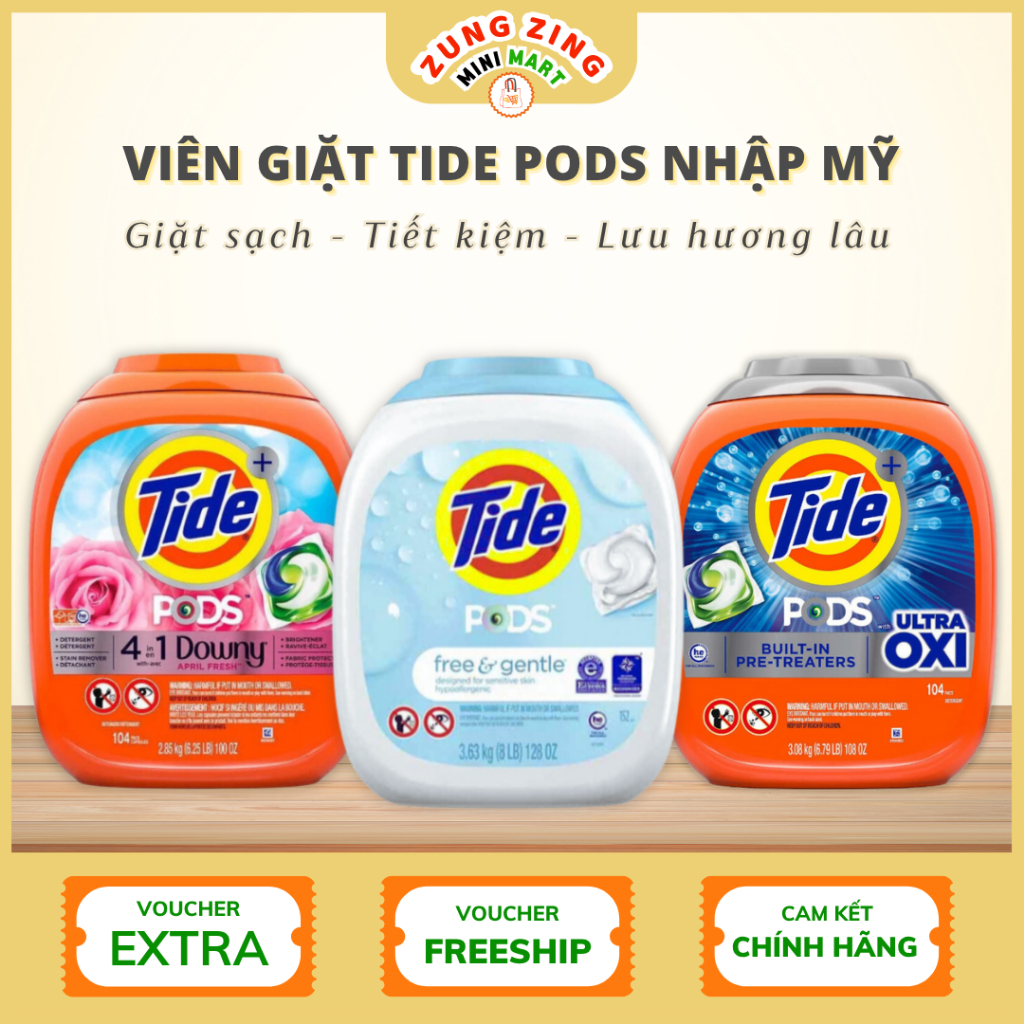 Viên giặt Tide Pods nhập Mỹ nhiều mùi lưu hương lâu | Shopee Việt Nam
