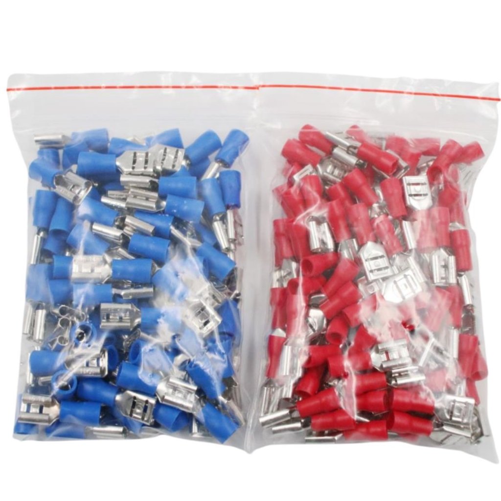 Đầu cose FDD2-250, MDD2-250 ghim capa, ghim đực cái (100 cái) đồng vàng xi trắng vỏ cách điện ...