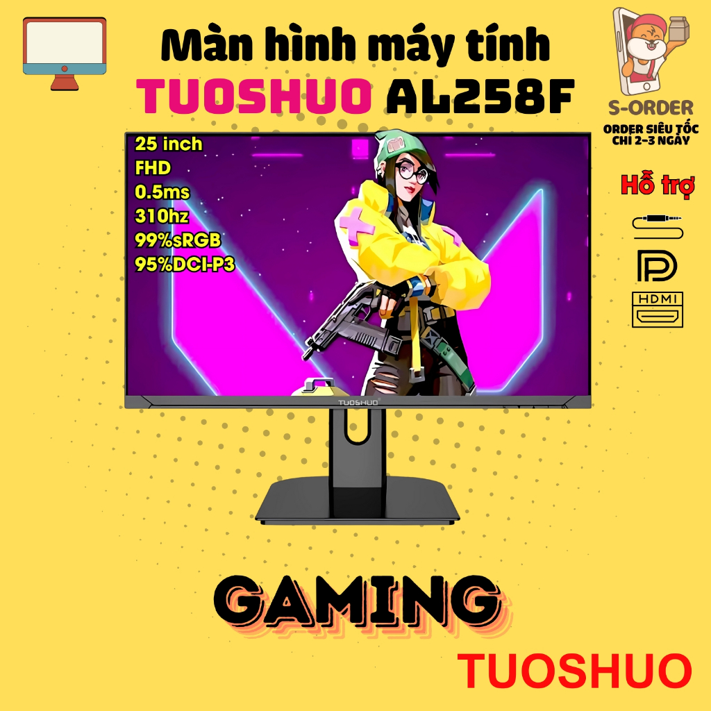 Màn Hình TuoShuo AL258F 24 inch Fast IPS 310Hz sRGB 99% P3 95% Viền ...