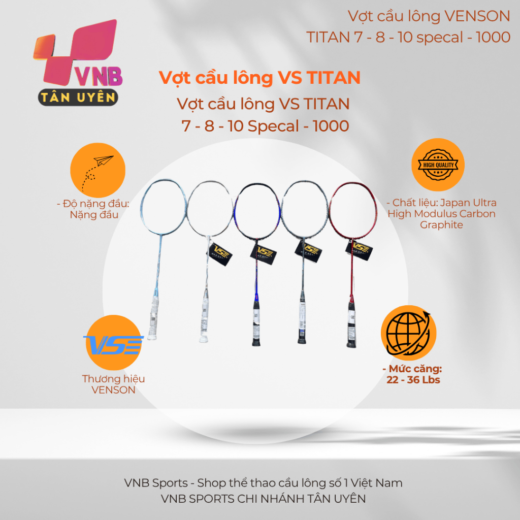 Vợt Cầu Lông VS Titan 7, 8, 10, 1000 | Shopee Việt Nam