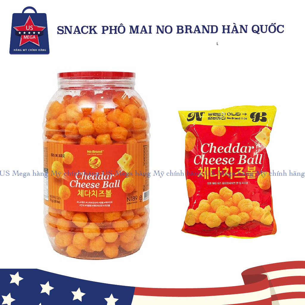 SNACK Phô Mai Viên Cheddar Cheese Ball No Brand Hũ 370G | Shopee Việt Nam