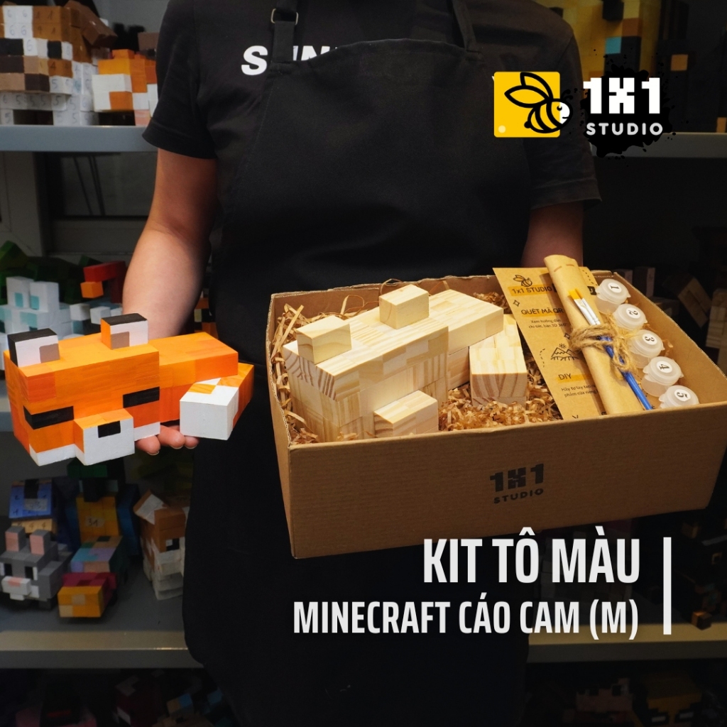 Kit Tô Màu Mô Hình Gỗ Minecraft Fox | Cáo Cam size M (DIY) | Shopee ...