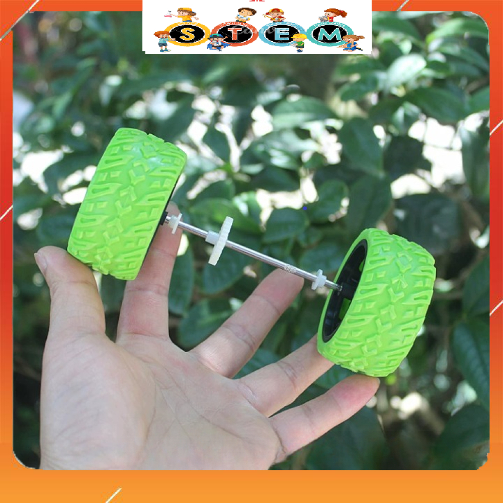 [Stem A-Z][G68] Bộ 2 Bánh Xe Kèm Trục 3mm (Có Kèm Bánh Răng Ở Trục ...