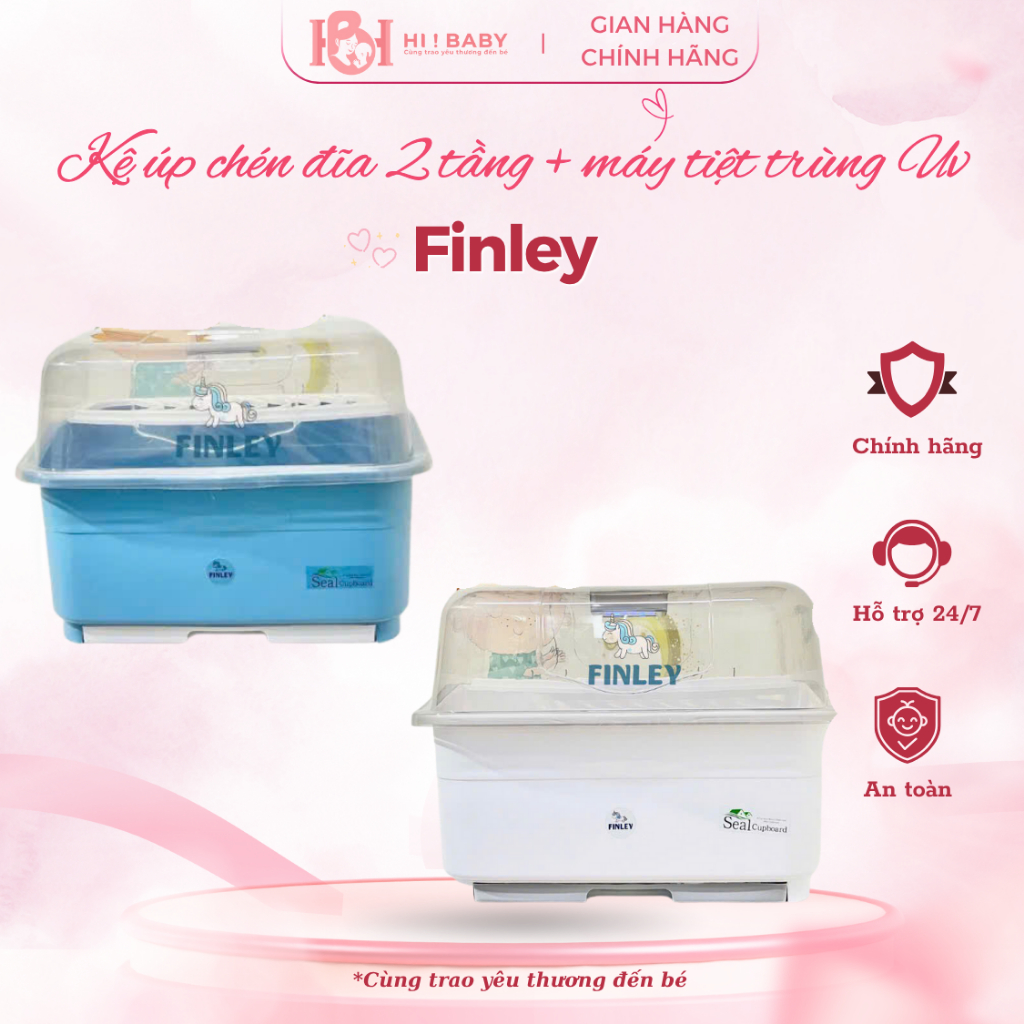 Kệ úp chén đĩa, bình sữa có nắp đậy 2 tầng FINLEY Smart tiệt trùng UV ...