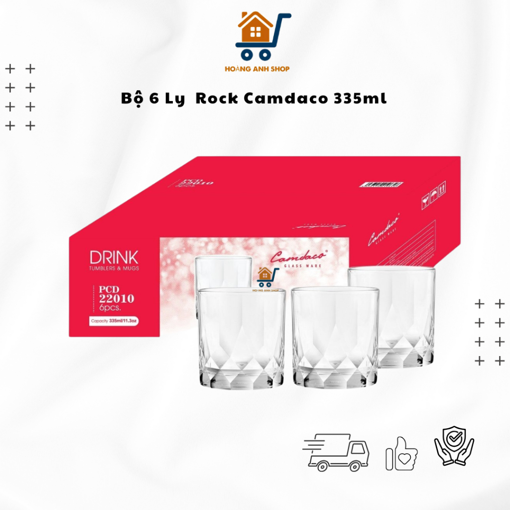 Bộ 6 Ly Thủy Tinh Rock Camdaco 335ml – Sang Trọng, Dày Dặn, Uống Nước ...