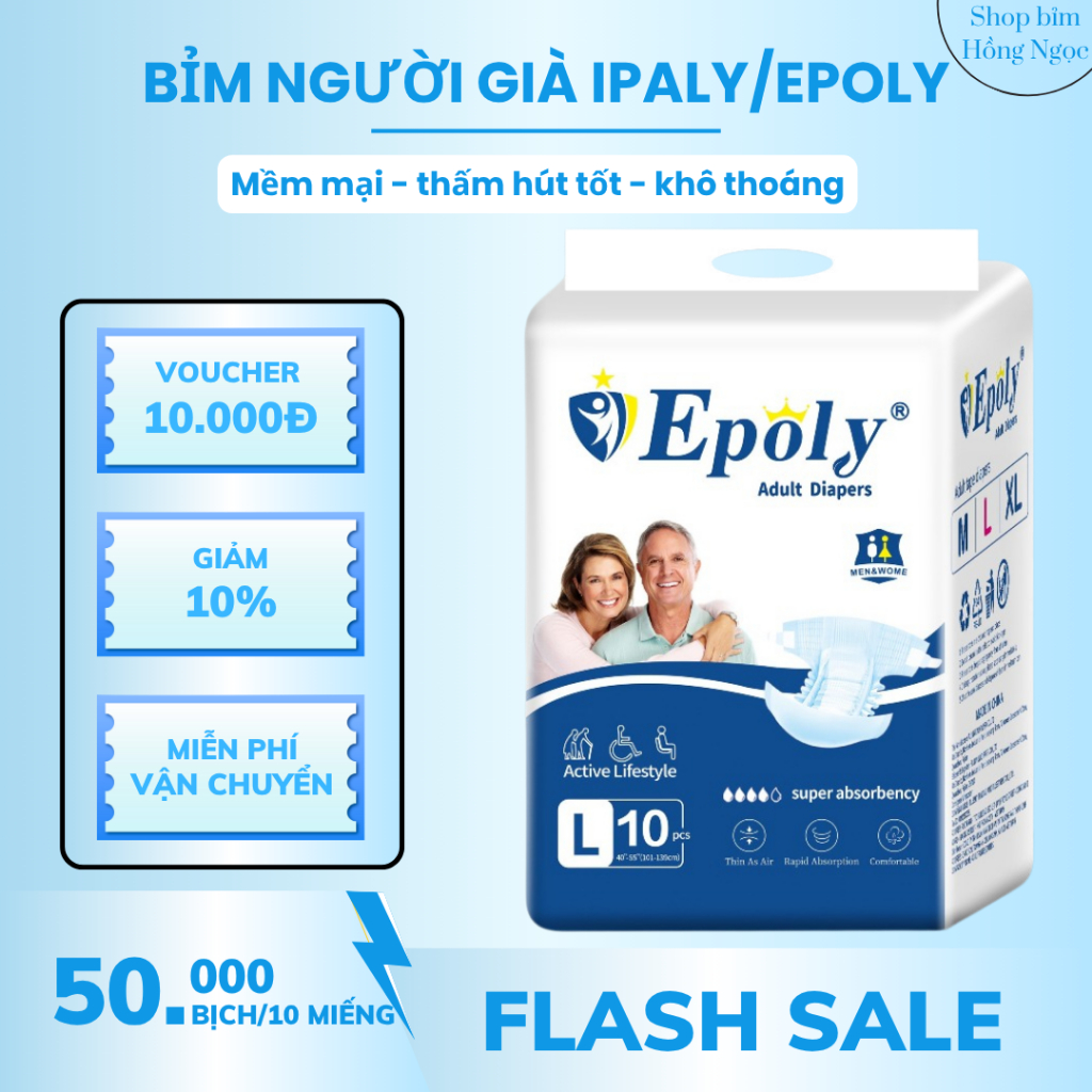 Bỉm Quần/Tã Dán người già EPOLY/IPALY mềm mại thấm hút tốt đủ size M-L-XL | Shopee Việt Nam