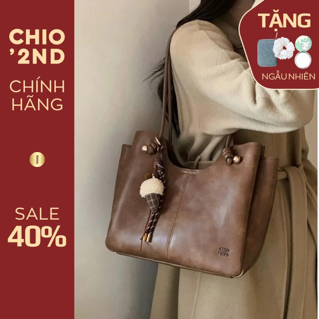 (Sẵn) Túi xách nữ CHIO2ND Chính hãng size 30 - Nâu thời thượng, túi đeo vai đeo chéo công sở ...