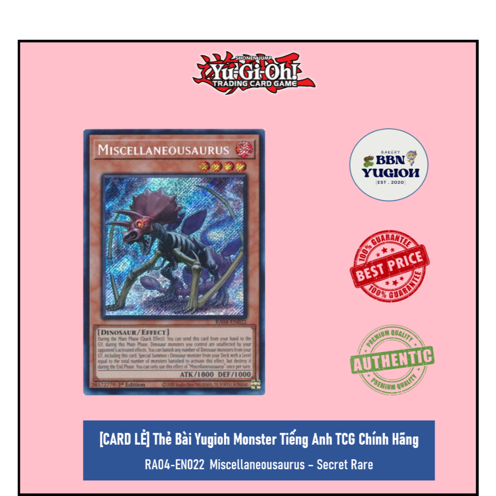 Thẻ Bài Yugioh Tiếng Anh TCG: RA04-EN022 Miscellaneousaurus - Super ...