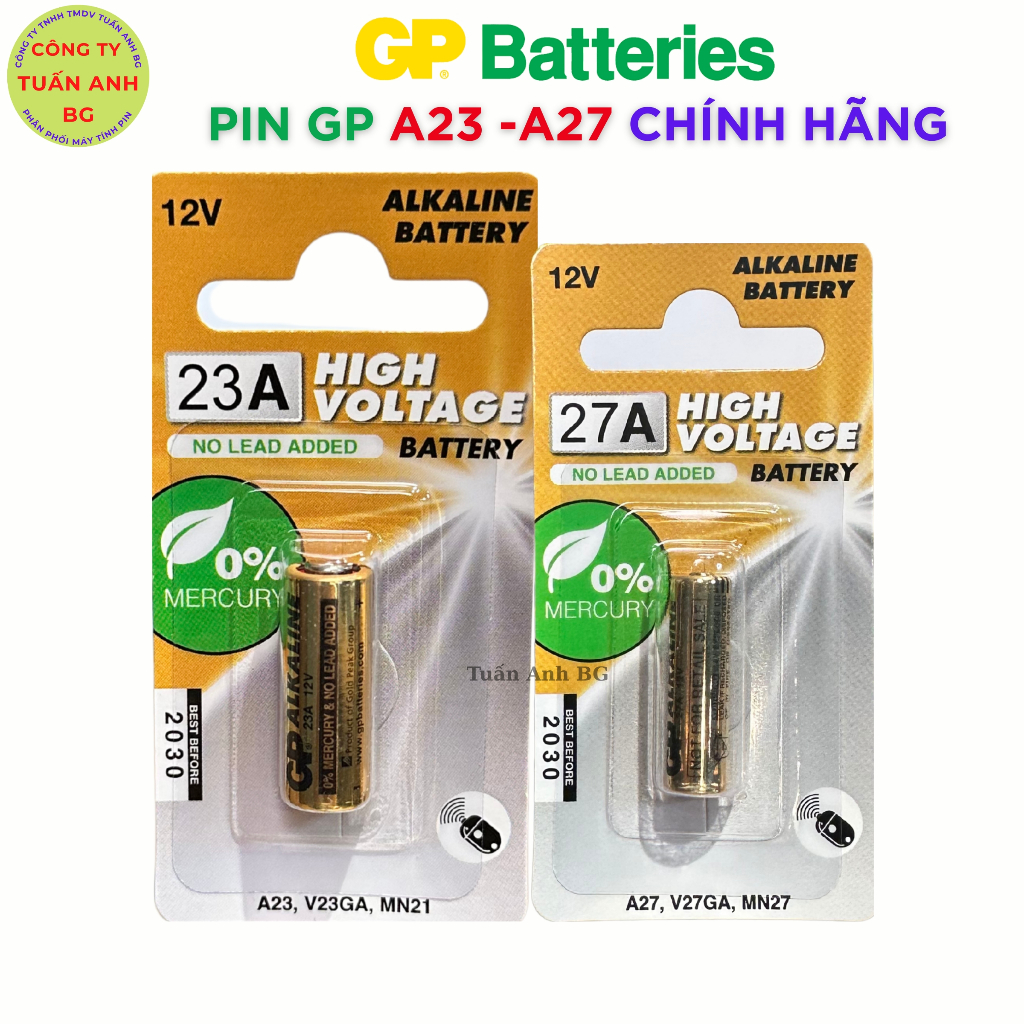 Pin A23, Pin A27 GP 12V Chính Hãng – Dùng Cho Remote Cửa Cuốn, Chuông Cửa, Đồ Chơi - Giá 1 viên ...