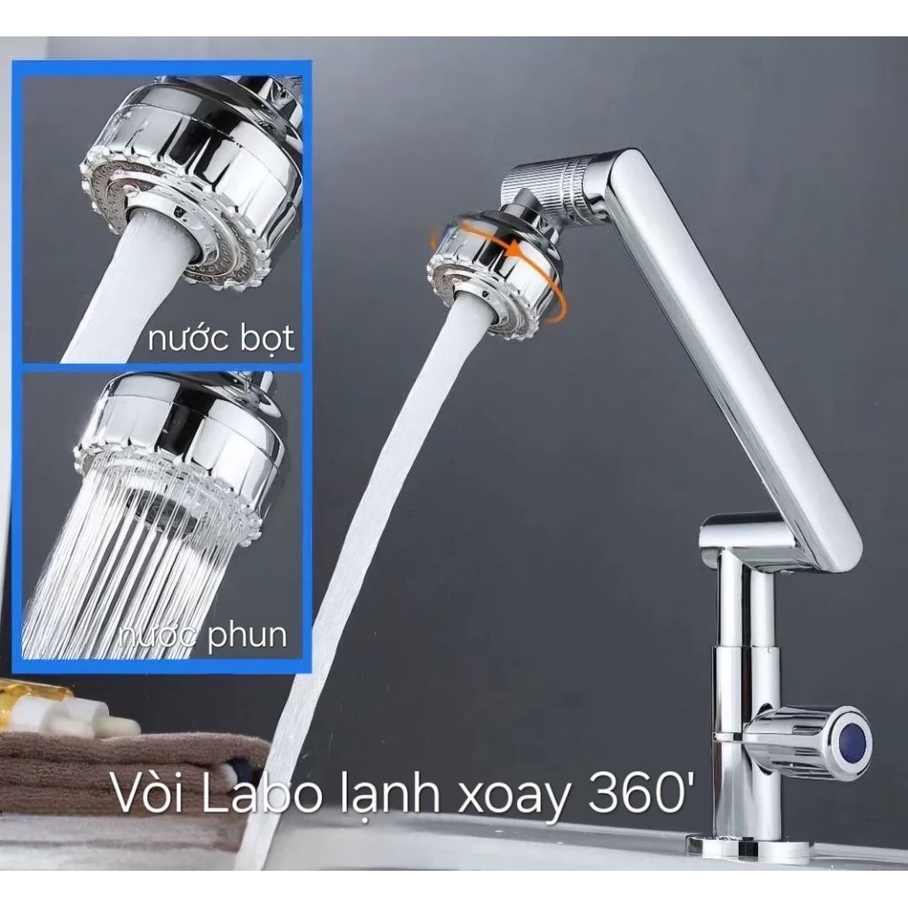Vòi labo LẠNH inox xoay 720 độ phủ nano | Shopee Việt Nam