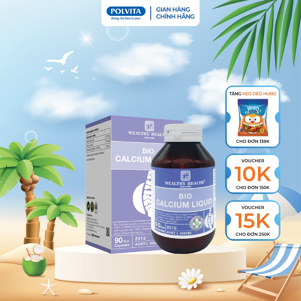 Viên uống bổ sung Canxi BIO CALCIUM LIQUID lọ 90 viên, Úc | Shopee Việt Nam