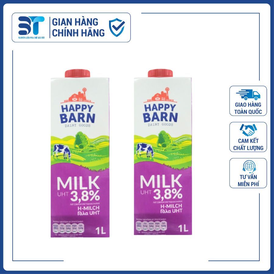 SỮA TƯƠI NGUYÊN KEM HAPPY BARN 1L 3.8% | Shopee Việt Nam