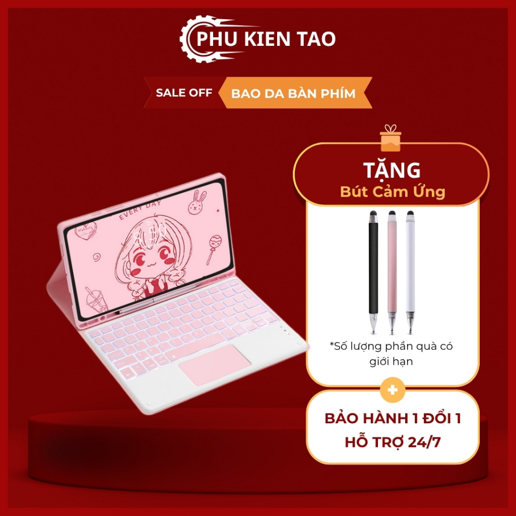 Bao da bàn phím Touchpad có LED cho SamSung Galaxy Tab S10FE, S10+, S6 ...