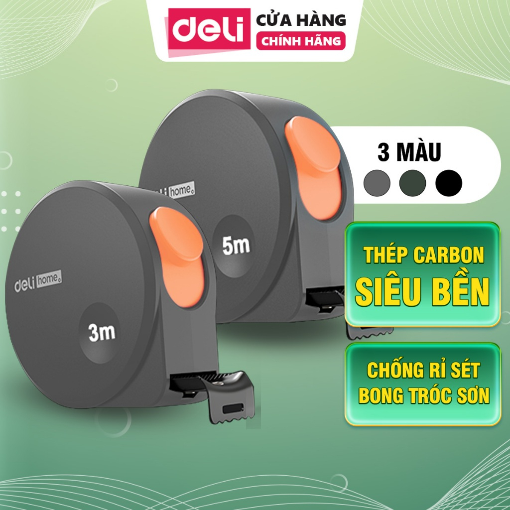 Thước Cuộn Thép Chính Hãng Deli, Thước Cuộn 3M/5M Hiện Đại, Ứng Dụng Đo Đạc Nhà Cửa, Thi Công ...