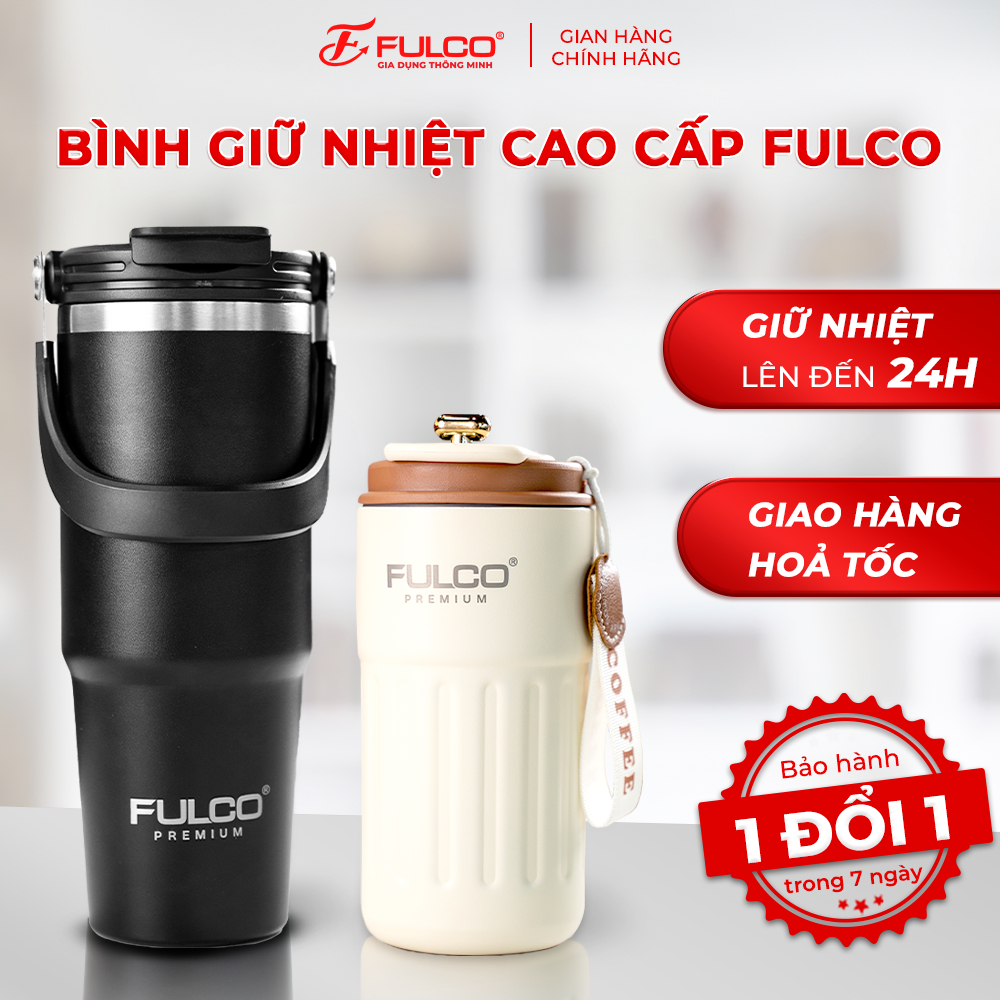 Bình giữ nhiệt cao cấp Fulco inox 316 an toàn, dung tích 350-900ml, ly cafe giữ nhiệt lên đến ...